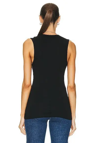 Enza Costa Supima Cotton Essential Sleeveless U Tank Top - Black