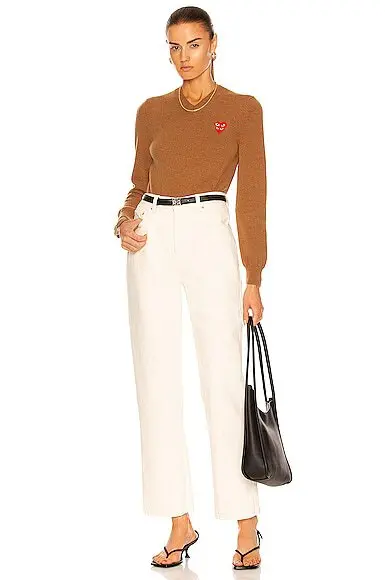 Play Comme Des Garcon V-neck Pullover - Brown