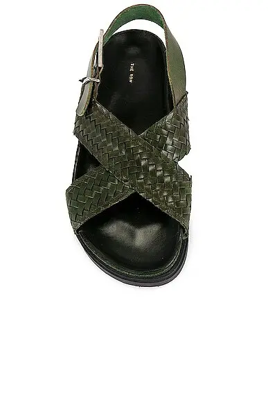 THE ROW Woven Leather Buckle Sandal