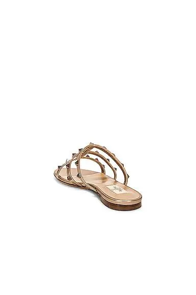 Valentino Garavani Rockstud Metallic Leather Slides