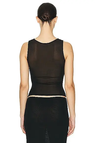 HELSA Sheer Knit Draped Top