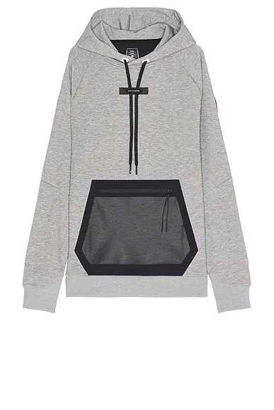 On Hoodie With Mesh Kangaroo Pocket - Grey