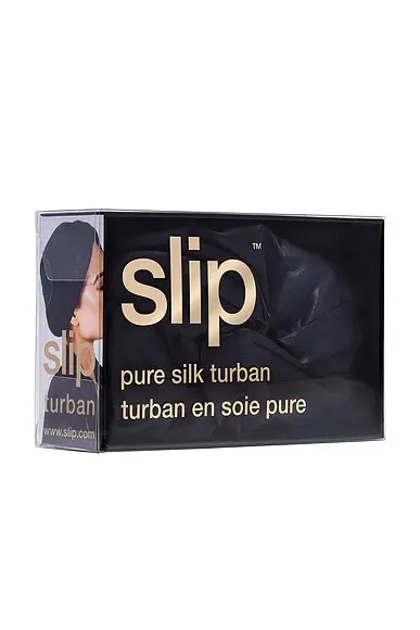 Slip Pure Silk Turban - Black