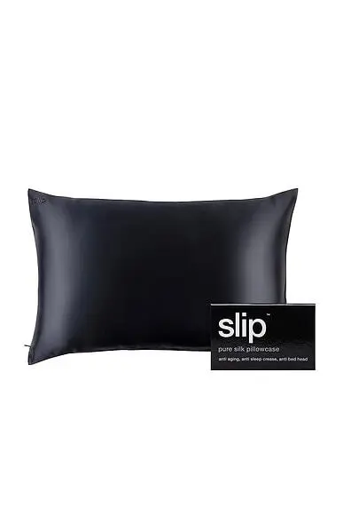 Slip Queen/standard Pure Silk Pillowcase - Black