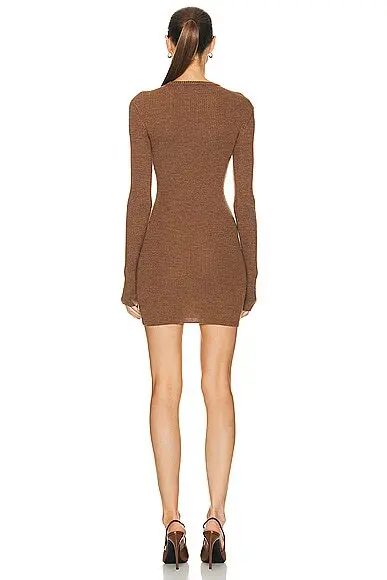 Wardrobe.NYC Ribbed Long Sleeve Mini Dress