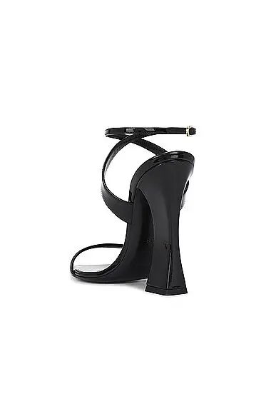 Saint Laurent Eva Patent Leather Ankle Strap Sandal