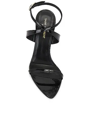 Saint Laurent Eva Patent Leather Ankle Strap Sandal