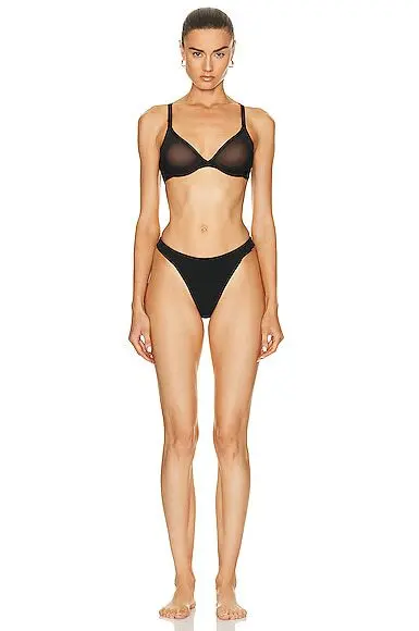 CUUP Mesh Plunge Bra - Black