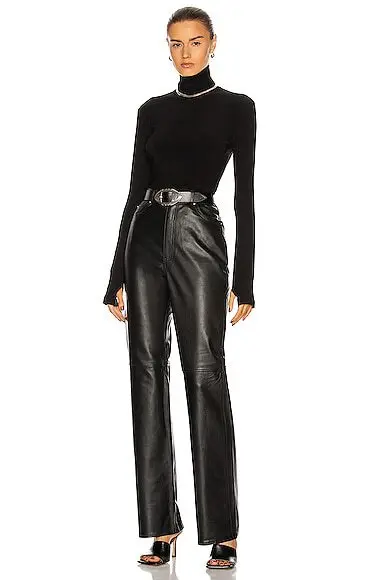 Norma Kamali X Lifestyle Slim Fit Long Sleeve Turtleneck Top
