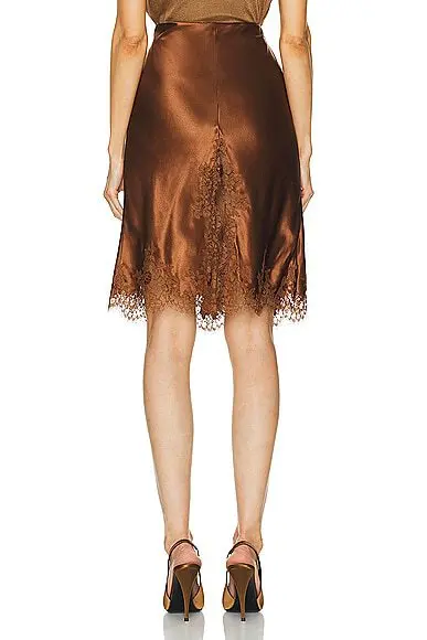 Saint Laurent Satin Lace Skirt