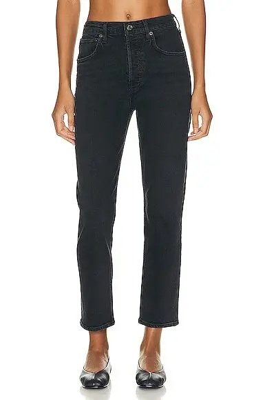 AGOLDE Riley High Rise Straight Crop Jeans - Panoramic