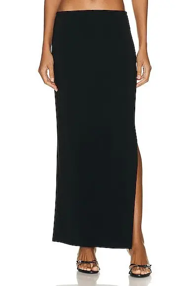 Norma Kamali Side Slit Full Length Skirt