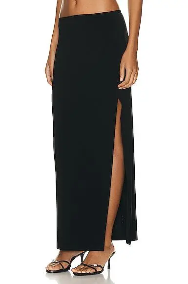 Norma Kamali Side Slit Full Length Skirt