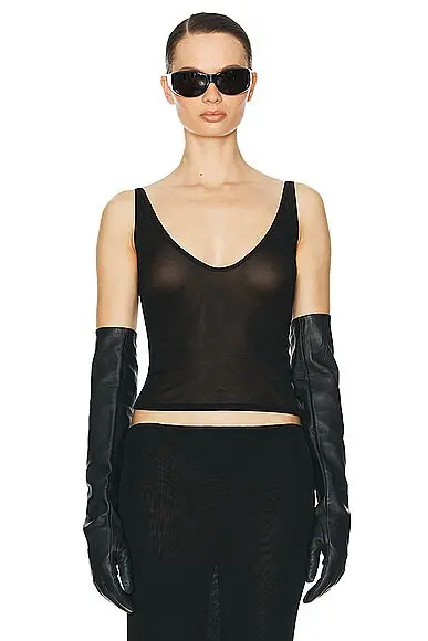 HELSA Sheer Knit Tank Top