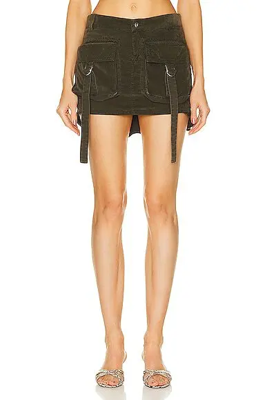 Blumarine Cargo Mini Skirt - Dark Olive