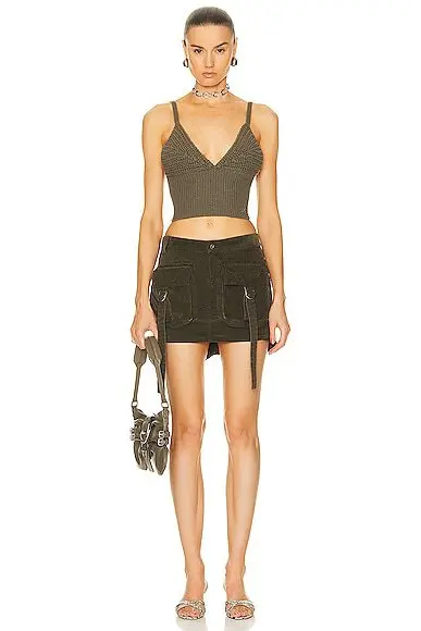 Blumarine Cargo Mini Skirt - Dark Olive