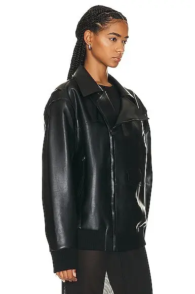 Norma Kamali Oversized Moto Jacket - Black