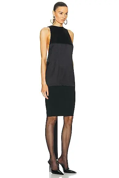 Saint Laurent Satin Drape Tank Top