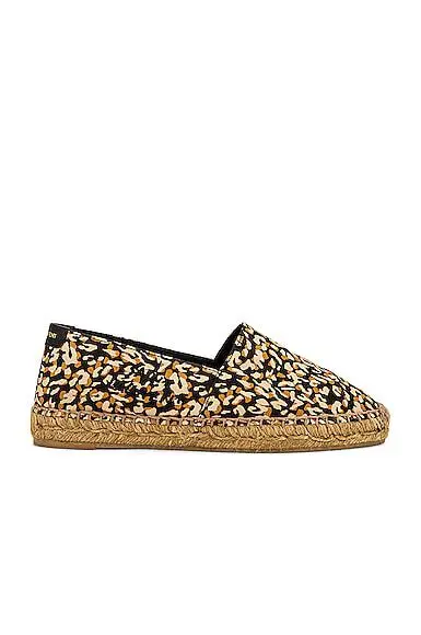 Saint Laurent Signature Espadrille Flats - Nero Multicolor
