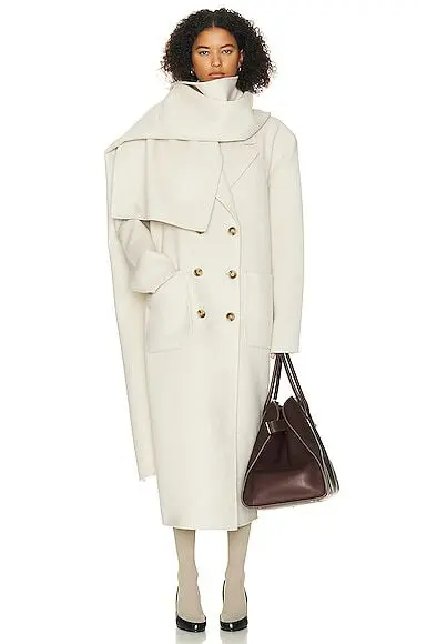 HELSA Oversized Coat With Detachable Scarf