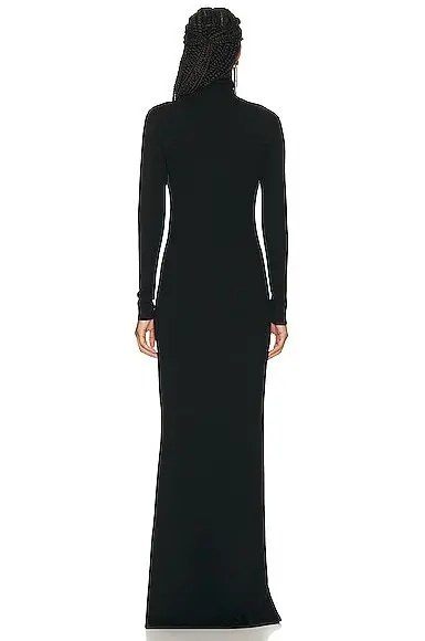 Saint Laurent Long Sleeve Turtleneck Gown