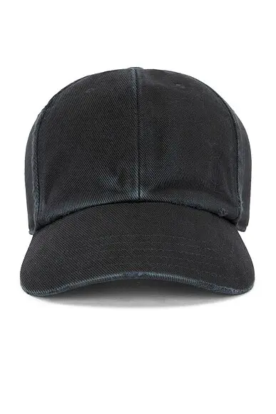 Saint Laurent Washed Denim Cap - Black