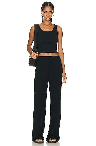 LESET Lauren Pleated Pocket Pant - Black