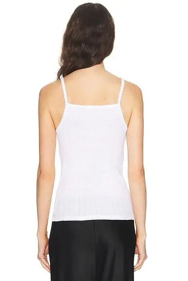 LESET Pointelle Classic Tank Top - White