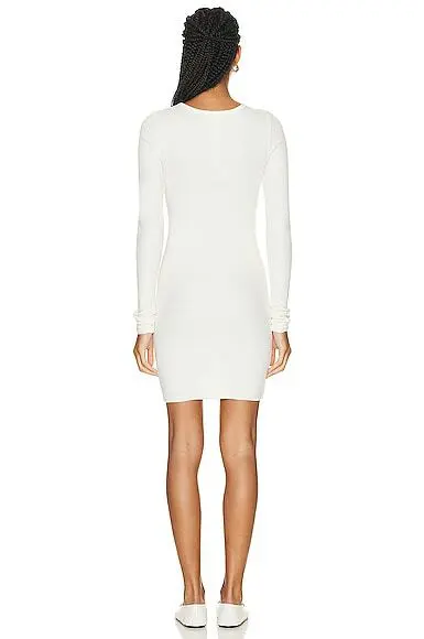Eterne Long Sleeve Crewneck Mini Dress - Cream