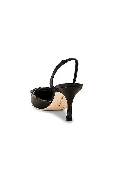 Manolo Blahnik Maysli 70 Nappa Slingback With Oversized Buckle