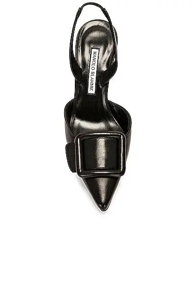 Manolo Blahnik Maysli 70 Nappa Slingback With Oversized Buckle