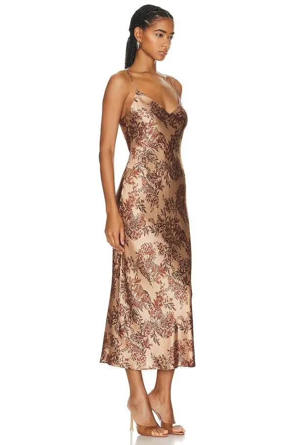 L'Agence Seridie Midi Length Slip Dress