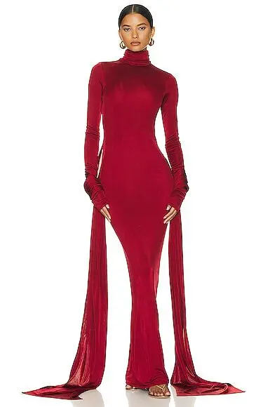 HELSA Slinky Jersey Sarong Maxi Dress