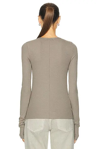 Eterne Long Sleeve Fitted Top - Clay