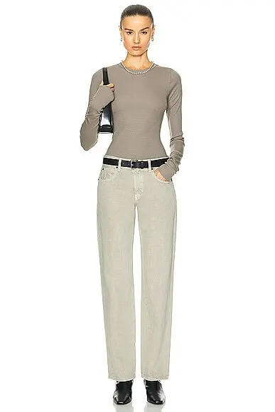 Eterne Long Sleeve Fitted Top - Clay