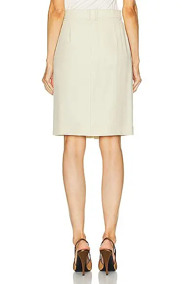 Saint Laurent Button-front Canvas Skirt