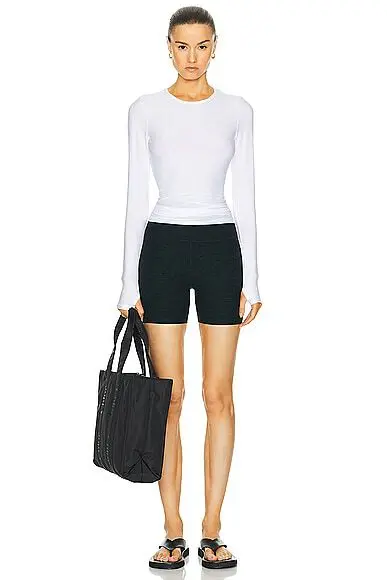 Beyond Yoga Featherweight Classic Crew Pullover Top - Cloud White