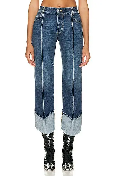 Bottega Veneta Medium Indigo Straight Leg Jeans