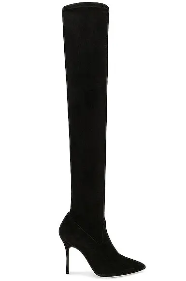 Manolo Blahnik Pascalarehi 105 Suede Over The Knee Stiletto Boots