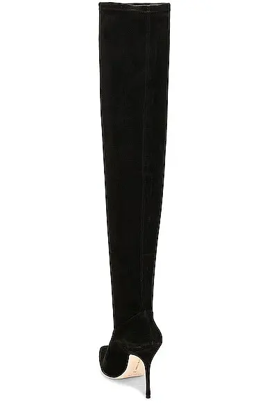 Manolo Blahnik Pascalarehi 105 Suede Over The Knee Stiletto Boots