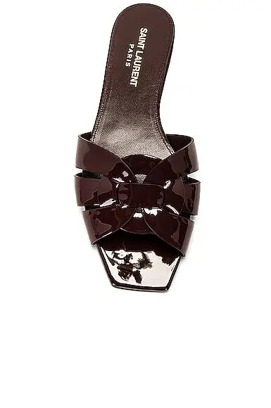 Saint Laurent Tribute Flat Sandal - Barolo
