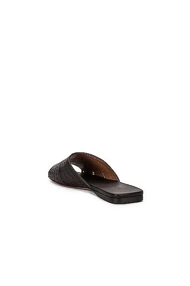 Alaïa Vienne Leather Slides - Noir