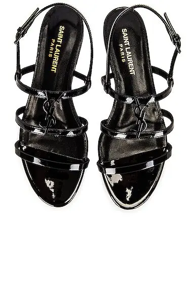Saint Laurent Cassandra Flat Sandal - Nero