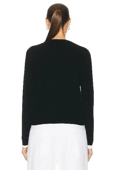 Guest In Residence Shrunken Crew Cashmere Top - Midnight