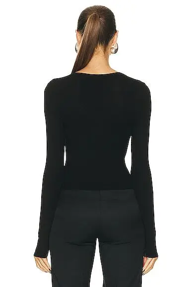 Enza Costa Silk Knit Long Sleeve Top