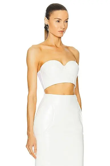 Alaïa Leather Bustier Bra Top