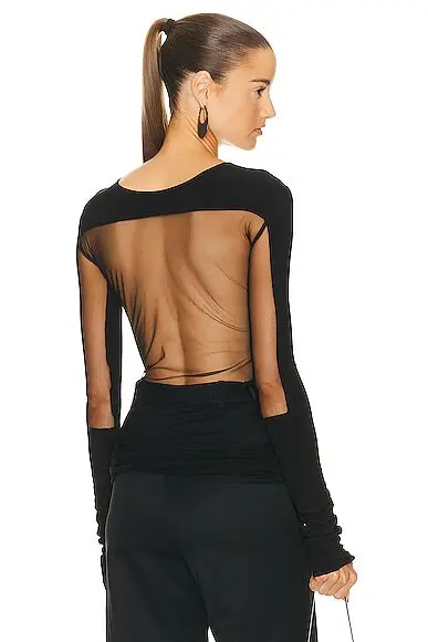 GRACE LING Sheer Cut Out Top