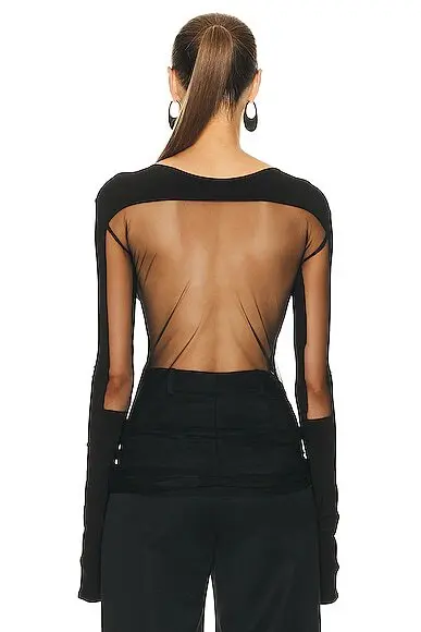 GRACE LING Sheer Cut Out Top