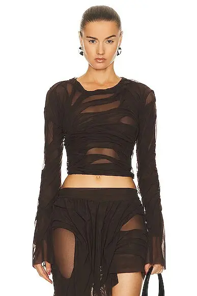 DI PETSA Wetlook Top - Brown