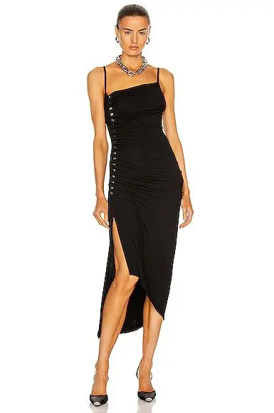 Rabanne Button Down Ruched Dress
